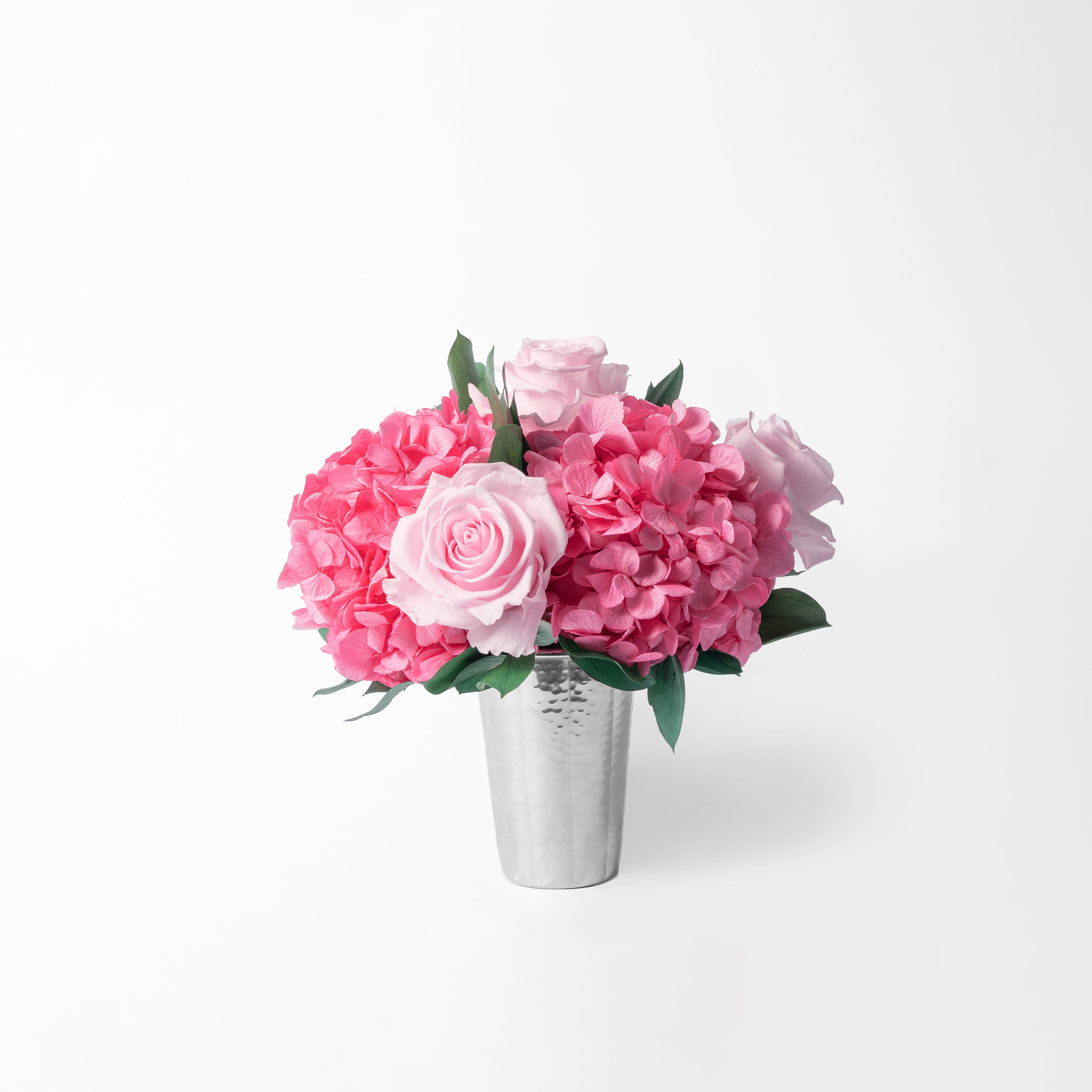 SANDRA - PRESERVED PINK ROSE AND HYDRANGEA ARRANGEMENT IN YOUR CHOICE ...